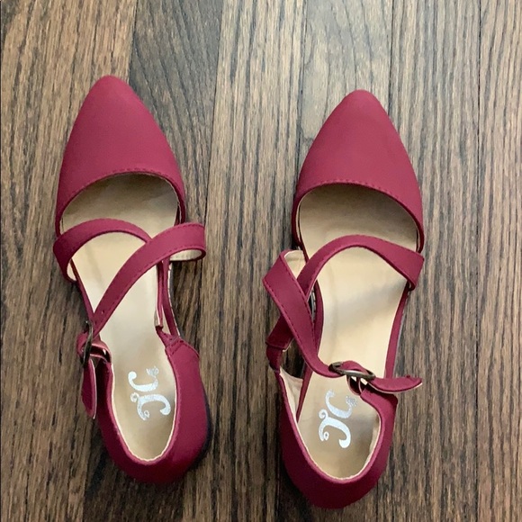 JGoods | Shoes | New Without Tags Berry Colored Ankle Strap Flats ...